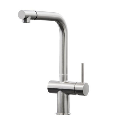 Liquida W15BN Brushed Nickel Single Lever Pull Out Spray Kitchen Mixer Tap