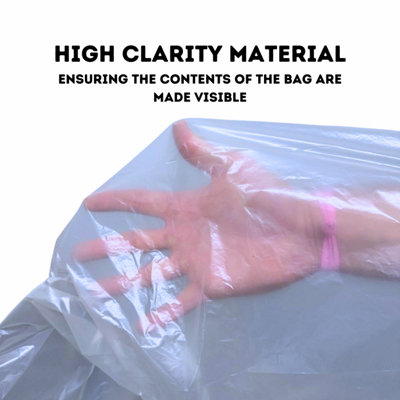 Liquipak Heavy-Duty Household Clear Refuse Sacks 100L, Pack of 40 Large ...