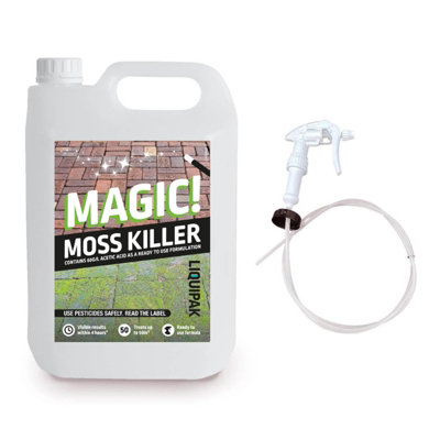 Liquipak Magic Moss Killer Remover 5L for Paths & Patios + Hose Trigger ...