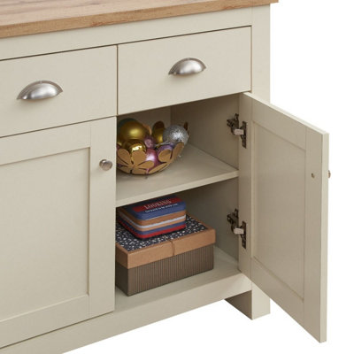 Lisbon Compact 2 Doors 2 Drawer Sideboard Storage Cabinet Cupboard ...