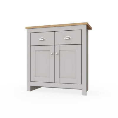 Lisbon Compact 2 Doors 2 Drawer Sideboard Storage Cabinet Cupboard ...