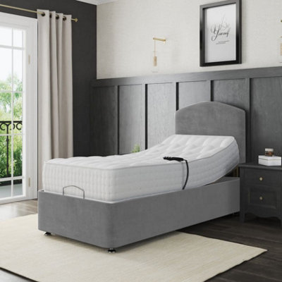 Lisbon Electric Adjustable Bed Set Fabric Pocket Sprung Mattress Plain ...