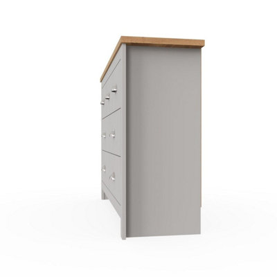 Lisbon Light Grey Bedroom Chest of Drawers 3+4 7 Drawer Storage Cabinet ...