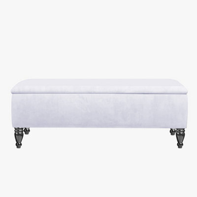 Lisbon Plain 120cm Ottoman Storage Bench - Plush Velvet Shoe Bench ...