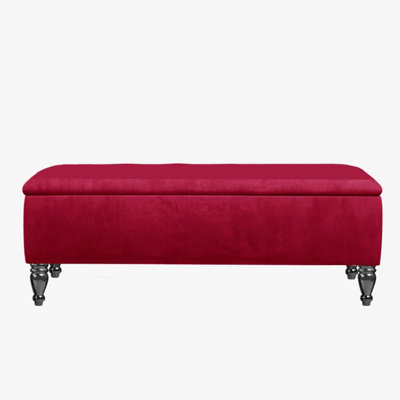LISBON PLAIN 180CM OTTOMAN STORAGE BENCH - PLUSH VELVET SHOE BENCH ...