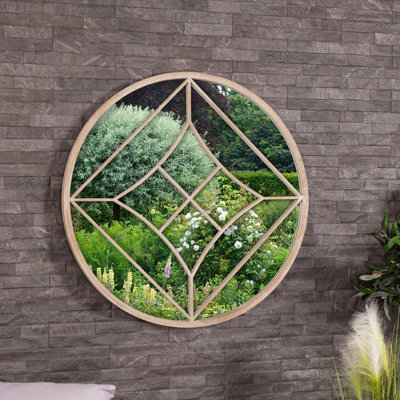 Lisbon Round Garden Mirror Weather Resistant | DIY at B&Q