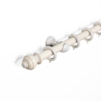 Lister Cartwright 33 mm Wood Curtain Poles Fixed Length Rubber Wooden ...