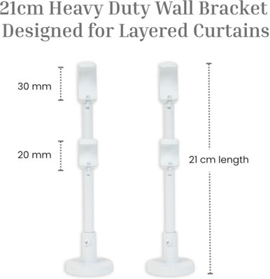 Lister Cartwright Double Curtain Extendable Pole Set with White Ball ...