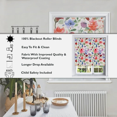 Lister Cartwright Floral Spring Patterned Roller Blinds (70 x 160 cm ...