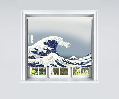 Lister Cartwright Hokusai Wave Design Blackout Roller Blinds Windows ...