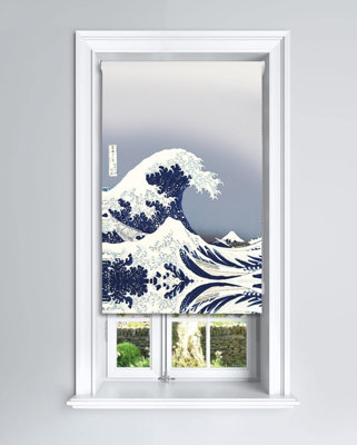 Lister Cartwright Hokusai Wave Design Blackout Roller Blinds Windows ...