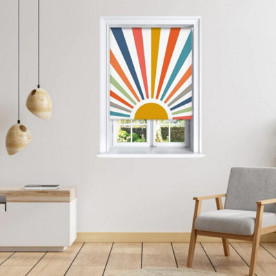 Lister Cartwright Painted Sun Design Blackout Roller Blinds Windows ...