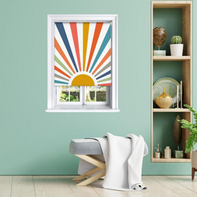 Lister Cartwright Painted Sun Design Blackout Roller Blinds Windows ...