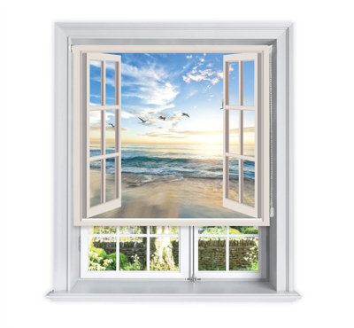 Lister Cartwright Window Beach View Scenic Design Blackout Roller ...
