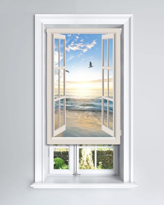 Lister Cartwright Window Beach View Scenic Design Blackout Roller ...