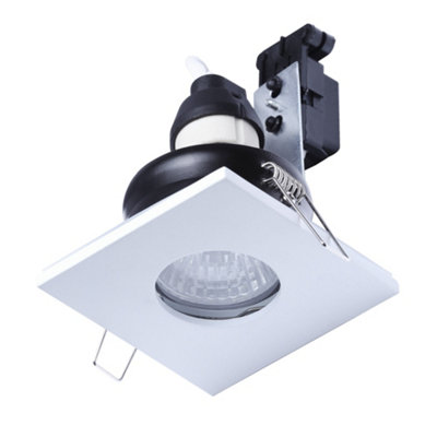 Litecraft 2 Pack White IP65 Square Fixed Recessed Downlighters