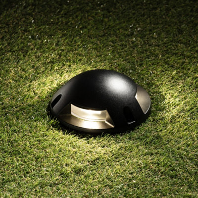 Litecraft 3 Way Black Outdoor LED Surface Mount Drive Over Ground Light ...