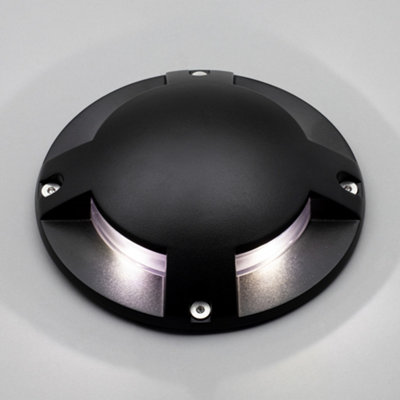 Litecraft 4 Way Black Outdoor LED Surface Mount Drive Over Ground Light ...