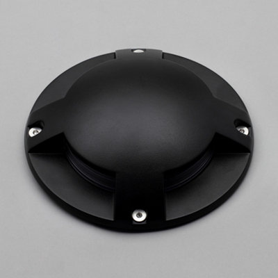 Litecraft 4 Way Black Outdoor LED Surface Mount Drive Over Ground Light ...