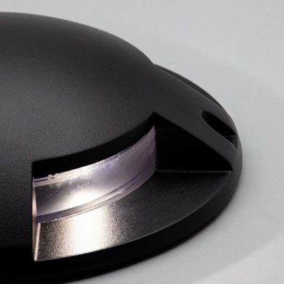 Litecraft 4 Way Black Outdoor LED Surface Mount Drive Over Ground Light ...