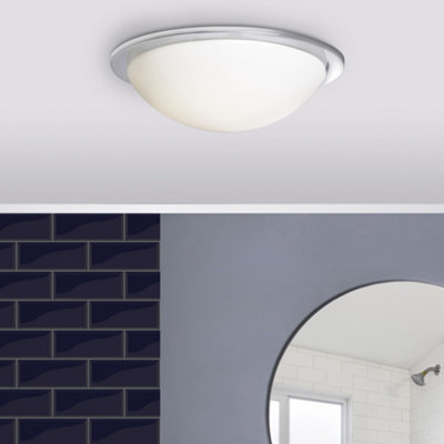 Litecraft Arwel Chrome LED Flush Bathroom Ceiling Light | DIY at B&Q