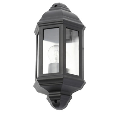Litecraft Bangor Black 1 Lamp Outdoor Lantern Wall Light | DIY at B&Q