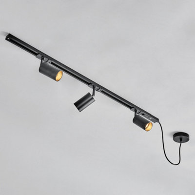 Litecraft Bexley Black 1m 3 Head Track Light Kit