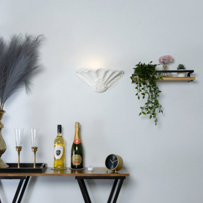 Litecraft Bian White Paintable Wall Uplighter at B&Q
