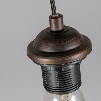 Litecraft Bronze Fresia Black Cable Plug In Ceiling Pendant
