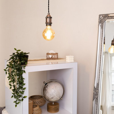 Litecraft E27 6W Pack of 2 Gold Tint Warm White Vintage Filament Globe ...