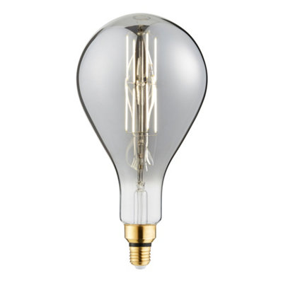 Litecraft E27 6W Smoke Cool White Vintage Filament Pear Oversized LED ...