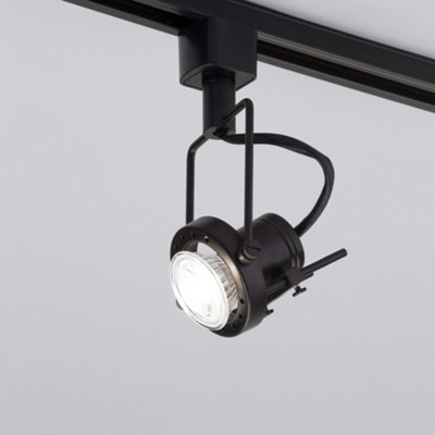 Litecraft Greenwich Black 4 Head 2m Straight Kitchen Ceiling Light with ...