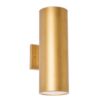 Litecraft Haddon Brushed Gold Up and Down Outdoor Wall Light
