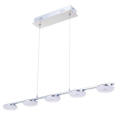 Litecraft Halo LED 5 Light Acrylic Disc Diner Pendant Bar