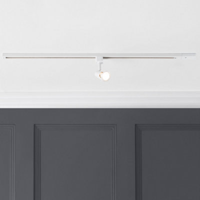 Litecraft Harlem White 1 Head 1m Straight Kitchen Ceiling Light with ...