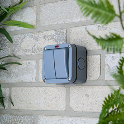 Litecraft IP66 Grey 2 Gang 2 Way Outdoor Switch | DIY at B&Q