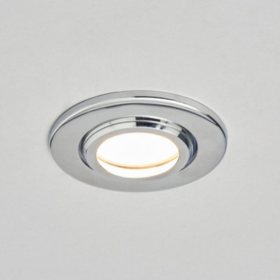 Litecraft Marlowe Round Chrome IP65 Fire Rated Tiltable Bathroom Downlight