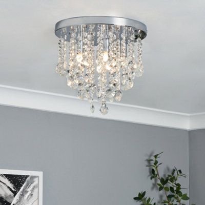 Litecraft Montego Chrome 6 Lamp Crystal Effect Ceiling Light | DIY at B&Q