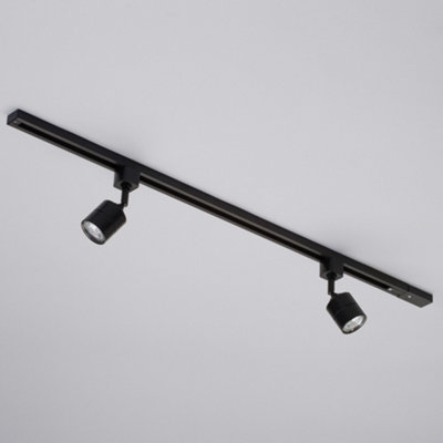 Litecraft Soho Black 2 Head 1m Straight Kitchen Ceiling Light with LED ...
