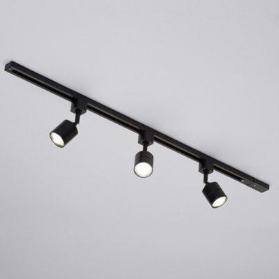Litecraft Soho Black 3 Head 1m Straight Kitchen Ceiling Light with LED ...