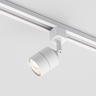 Litecraft Soho White 4 Head 2m L Shape Kitchen Ceiling Light with LED Bulbs