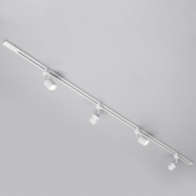 Litecraft Soho White 4 Head 2m Straight Kitchen Ceiling Light with LED ...