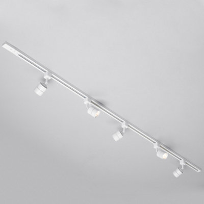 Litecraft Soho White 5 Head 2m Straight Kitchen Ceiling Light with LED ...