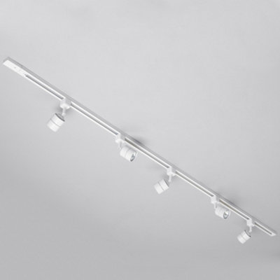 Litecraft Soho White 5 Head 2m Straight Kitchen Ceiling Light with LED ...