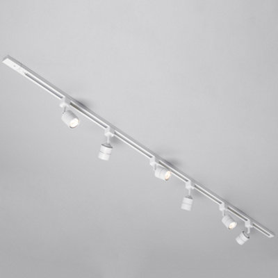 Litecraft Soho White 6 Head 2m Straight Kitchen Ceiling Light with LED ...