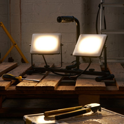Litecraft Stanley Twin Black 30 Watt LED IP65 Outdoor Work Light | DIY ...
