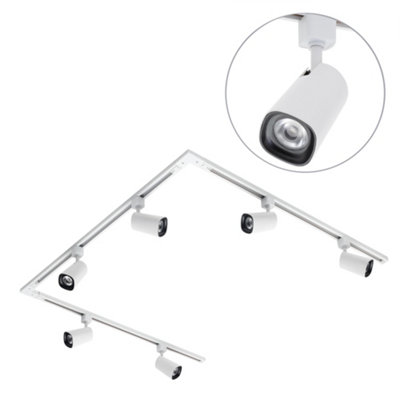 Litecraft Strand White 6 Head 3m U Shape Kitchen Ceiling Light with LED ...