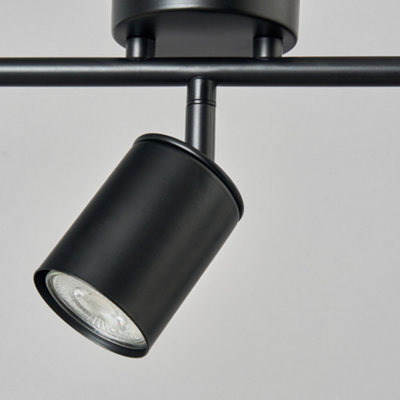 Litecraft Tanner Black 3 Light Ceiling Spotlight Bar
