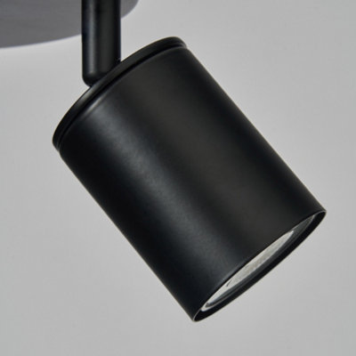 Litecraft Tanner Black 3 Light Ceiling Spotlight Plate