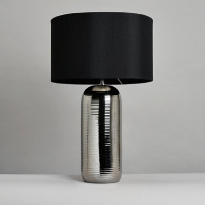 Litecraft Textured Silver Modern Table Lamp